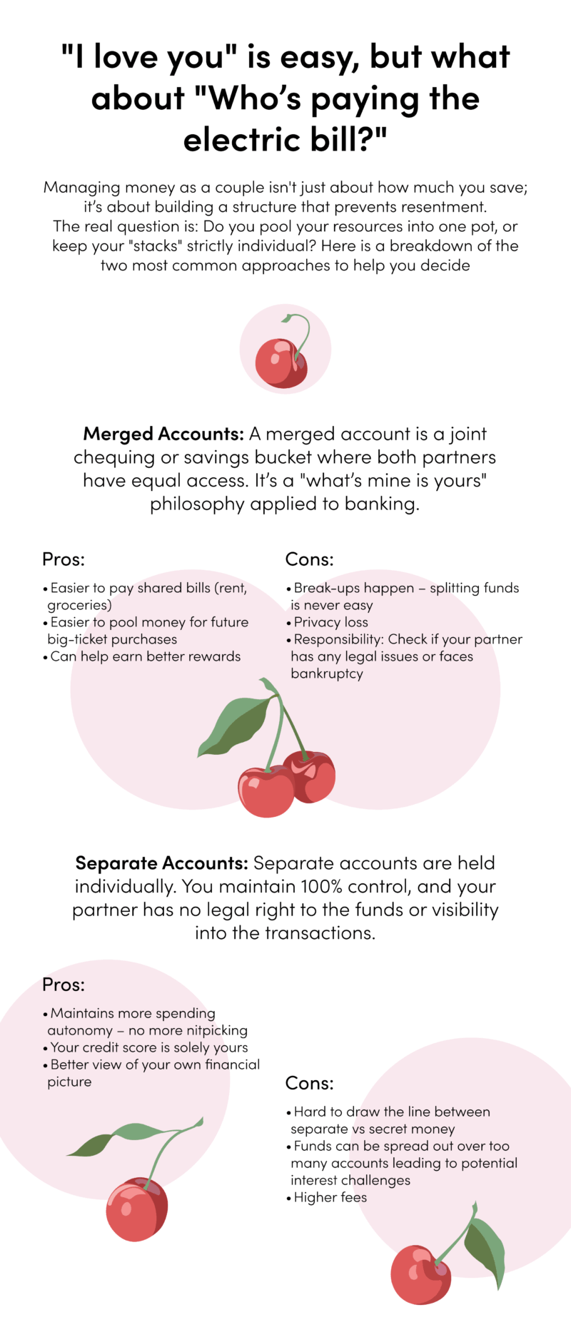 Bank accounts: merged vs. separate